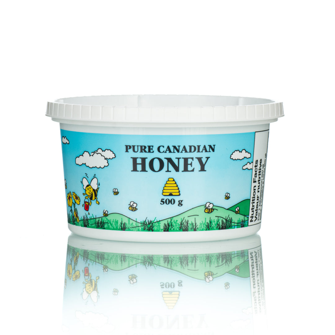 500 Gram Plastic Containers w/Lids – Bee Maid Honey Online Store